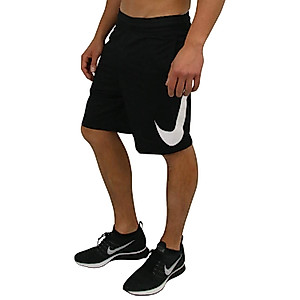 NIKE Men's HBR Basketball Shorts, Black/Black/White, Medium