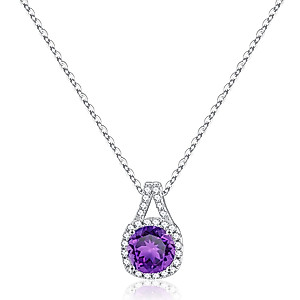 IEFRICH Valentines Day Gifts - Birthstone Amethyst Necklace for Women - Purple Amethyst Jewelry for Wife or Girlfriend