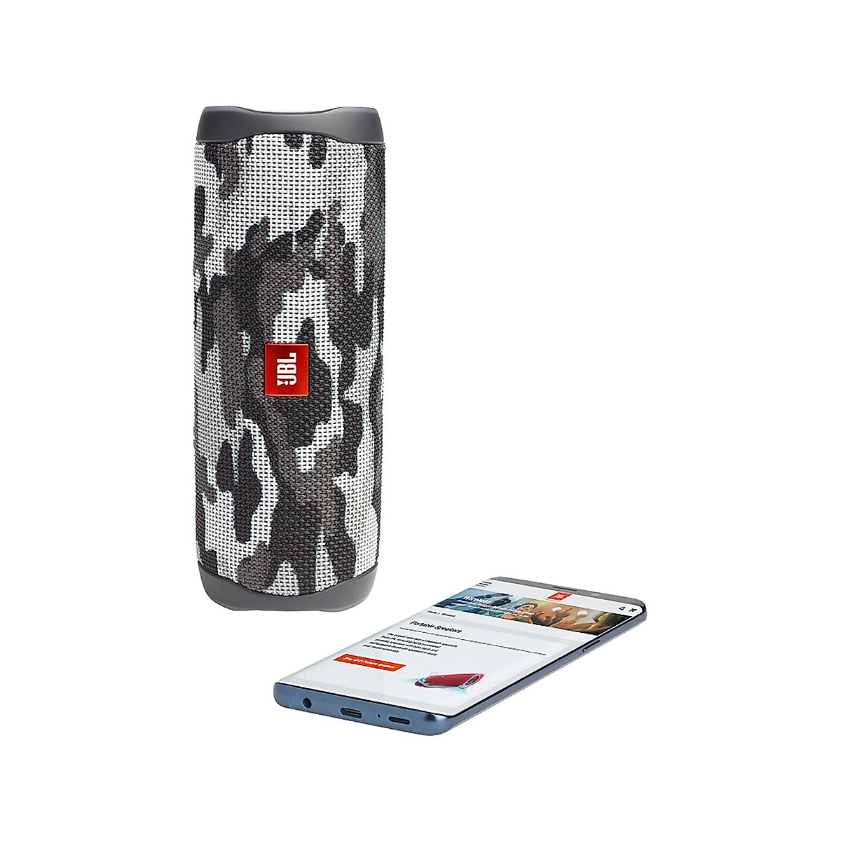 JBL Flip 5 Waterproof Portable Wireless Bluetooth Speaker Bundle with divvi! Protective Hardshell Case - Black Camo