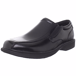 Nunn Bush mens Bleeker Street Slip on With Kore Slip Resistant Comfort Technology Loafer, Black, 10.5 X-Wide US