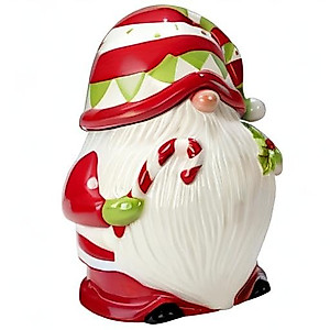 Certified International Holiday Magic Gnomes 3-D Cookie Jar, 64 oz, Multicolor