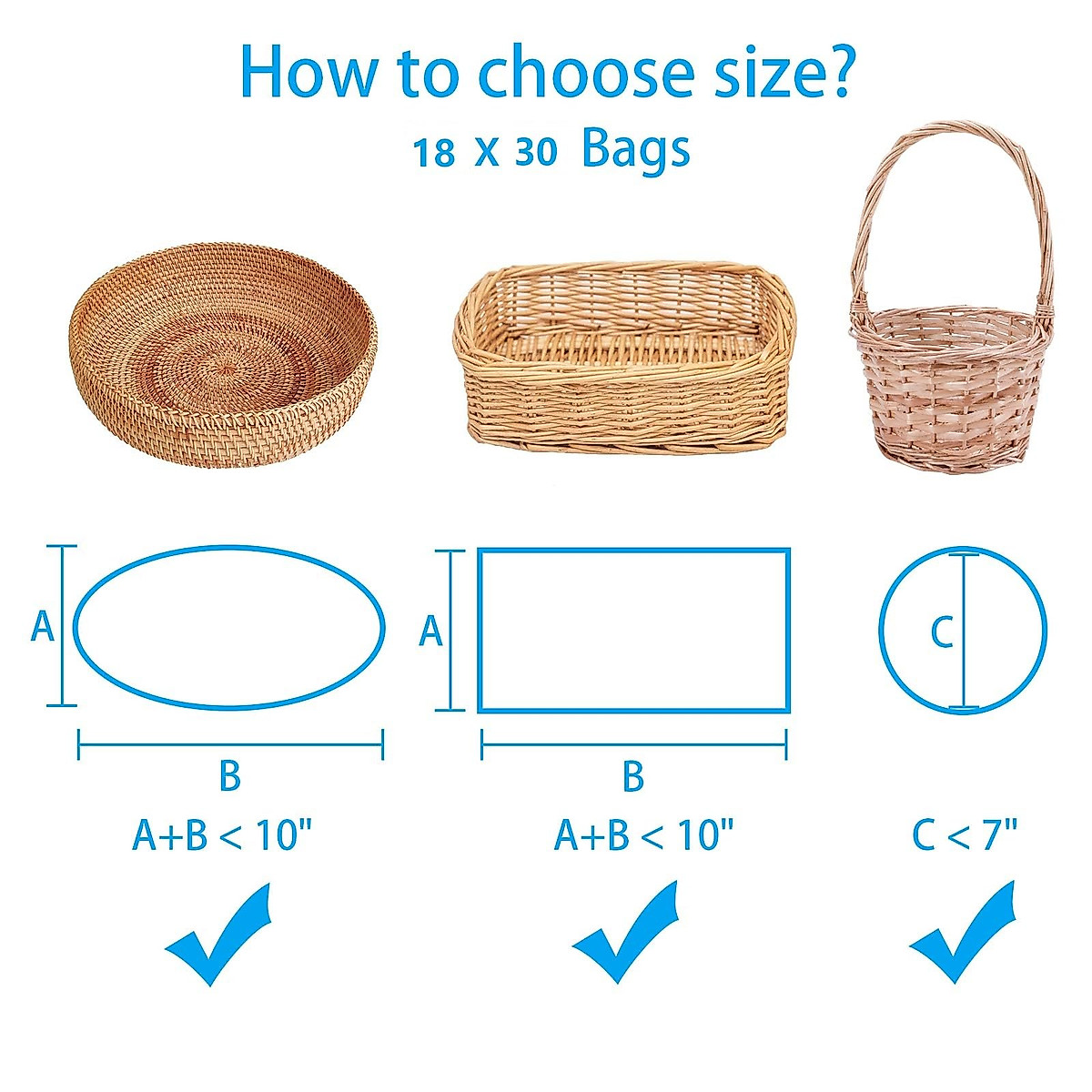 Awpeye Clear Basket Bags, 25 Pack Large Cellophane Wrap for Baskets and Gifts, 12x18 Inches Cellophane Bags, 2 Mil Thick