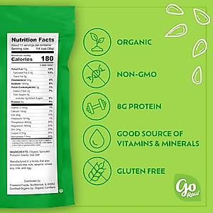 Go Raw Pumpkin Seeds with Sea Salt, Sprouted & Organic, 1 lb. Bag | Keto | Vegan | Gluten Free Snacks | Superfood