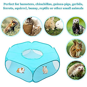 PrimePets Guinea Pig Playpen, Small Animal Playpen, Foldable Cat Cage Tent with Zipper Cover, Portable Waterproof Pop-Up Play Yard Fence for Rabbit Hamster Rabbit, Indoor Small Pet Exercise Pen