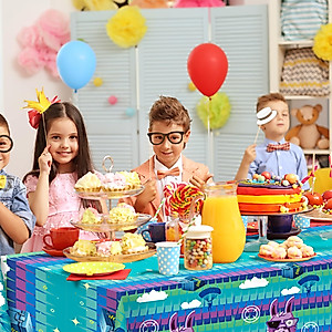 Haxpacal Llama Theme Party Tablecloth 3 PCS, Plastic Disposable Video Games Table Cover for Game Fans Birthday Party Decorations Supplies, 86.6 x 51.2in