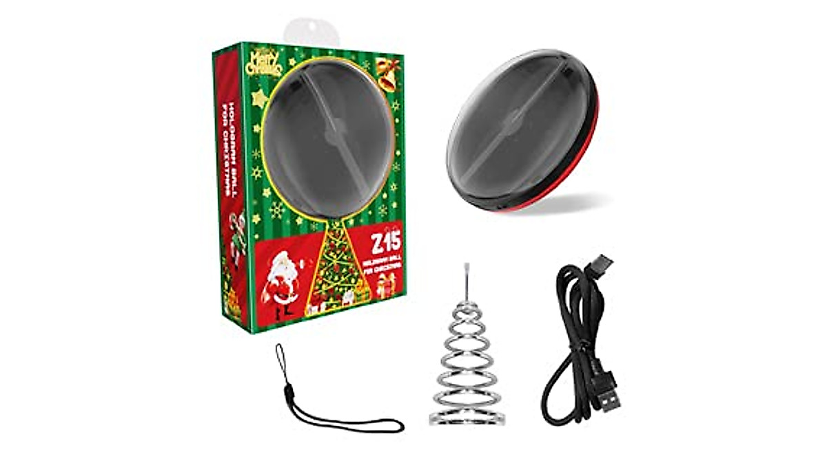 3D Hologram Fan Christmas Ball Tree Topper - Vibrant Holiday Decor