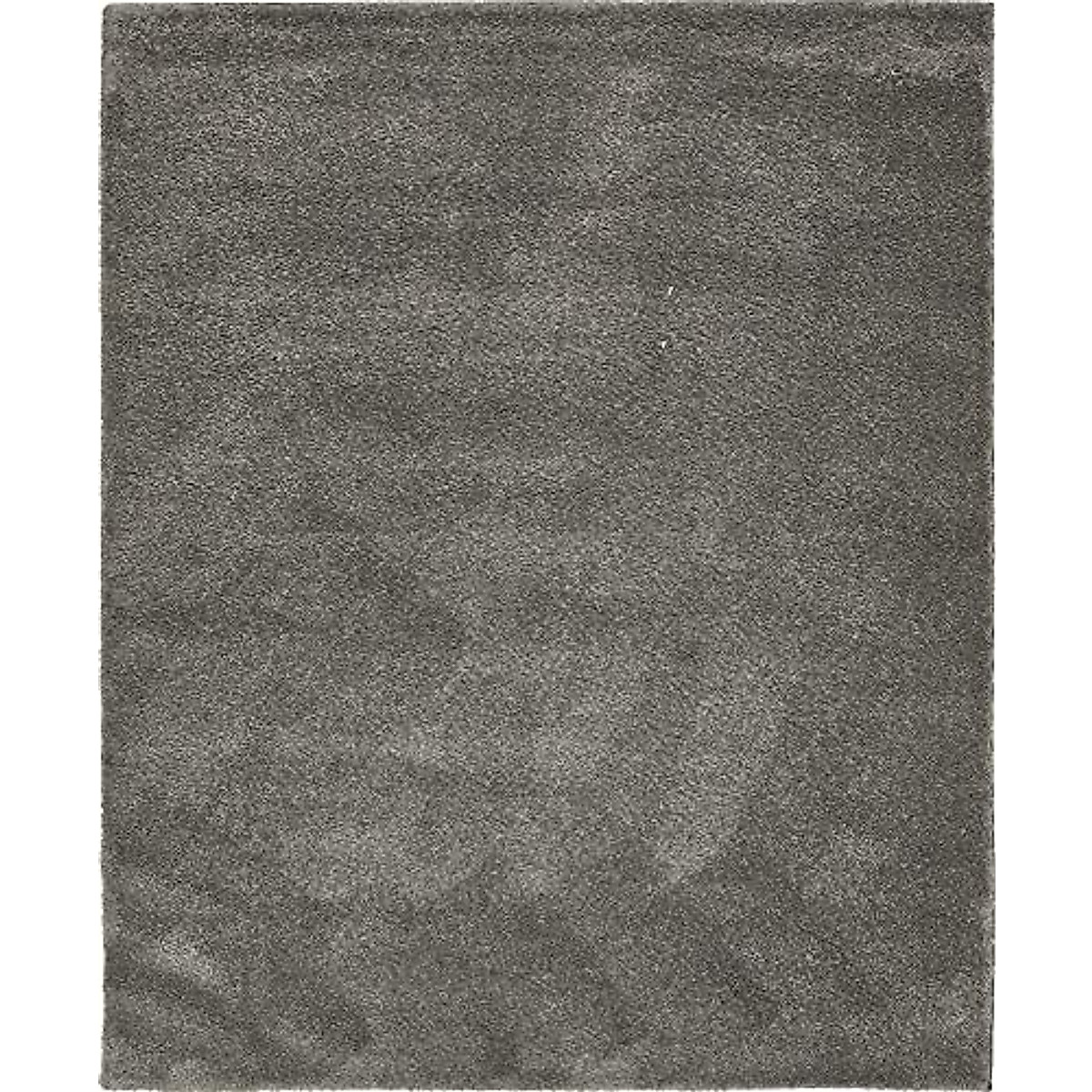 Unique Loom Solo Collection Solid, Plush, Kids, Modern Area Rug, 8 ft x 10 ft, Grey