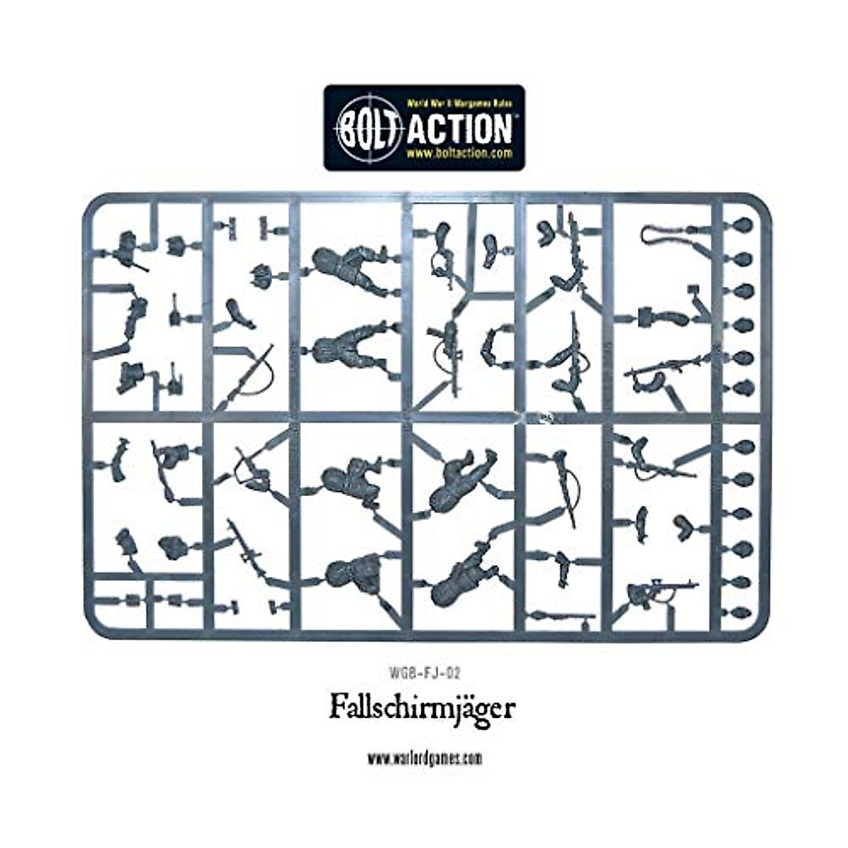 Bolt Action Fallschirmjager German Airborne Paratroopers 1:56 WWII Military Wargaming Figures Plastic Model Kit