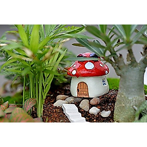 SUN-E 4 Color&Size in Set Miniature Fairy Garden Mushroom House Ornament Outdoor Decor Home Office School Decoration