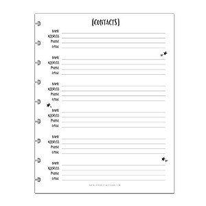 BetterNote Contact Address Refill Pages for Disc Notebooks, Fits TUL, Happy Planner, Levenger Circa, Staples ARC, Talia (Whimsy- 25 Sheets, 9-Disc, 7"x9.25")