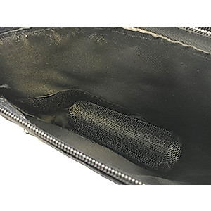 Roma Leathers Stylish Leather Locking Concealment Crossbody Purse, Black