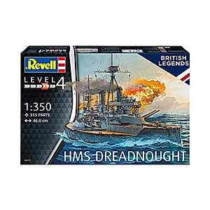 Revell 05171 HMS Dreadnought Plastic Model kit 1:350 Scale, Unpainted