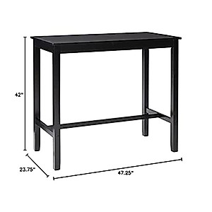 Linon Black 42 inch Bar Height Pub Claridge Table