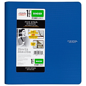 Five Star 1-1/2 Inch 3 Ring Binder, Plastic, Color Selected for You, 1 Count (26136)