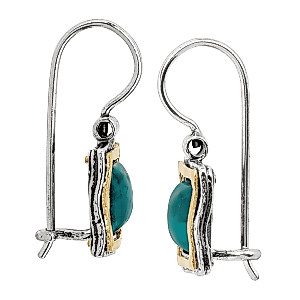 Silpada 'Emerald Lake' Compressed Turquoise Drop Earrings in Sterling Silver & 14K Gold Plate