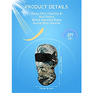 12 Pieces Sun Protection Balaclava Full Face Cover Sun UV Protection Face Protective Cover for Outdoor Sports (Camouflage Color,Camouflage Style)