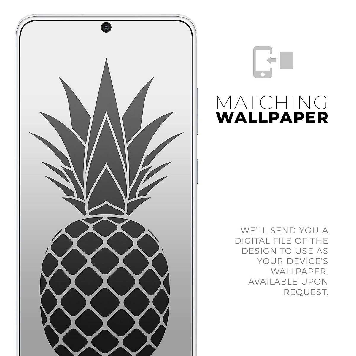 DesignSkinz Flat Pineapple Protective Vinyl Decal Wrap Skin Cover Compatible with The Samsung Galaxy S20 (Screen Trim & Back Glass Skin)