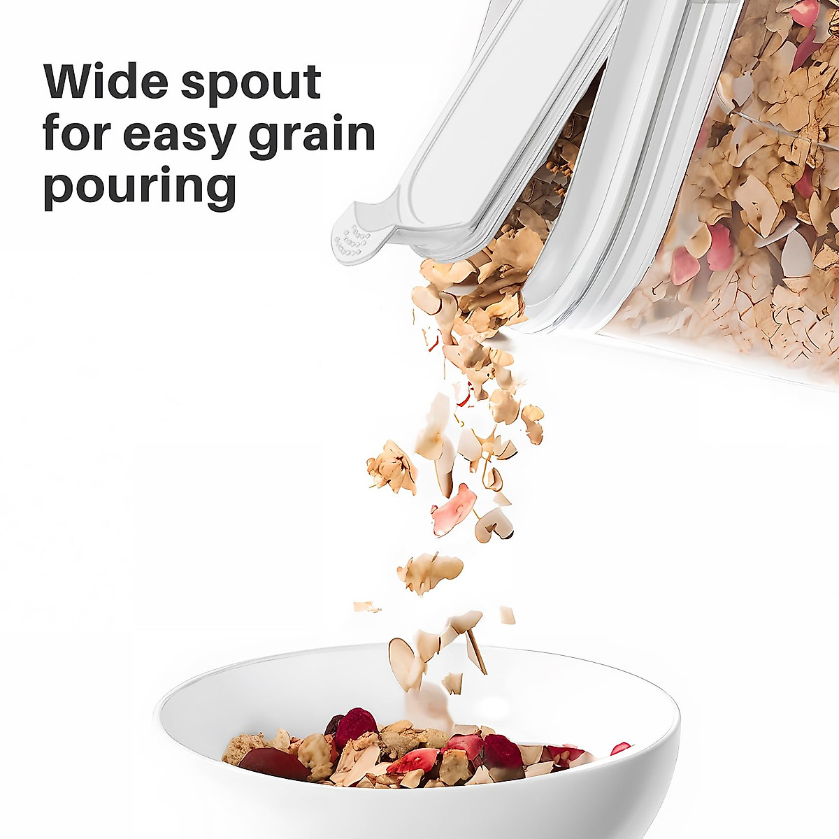 Ducoak Cereal Containers Storage Set Airtight Food Storage Containers with Lids Flip-Top 2PCK Plastic Cereal Storage Containers Cereal Organizer Dispenser for Pantry Kitchen(135.3oz/4L)