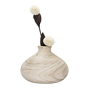 Creative Co-Op Small Paulownia Wood Vase (Each one Will Vary) Decorative Accents, Natural
