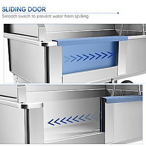 ARTYUIO 34'' Pet Grooming Tub Dog Washing Station for Small Dogs Pet Bathtub Stainless Steel Dog Bathing Tub Wash Sink Shower Station with Retrackable Stairs, Sliding Door,Home Commercial