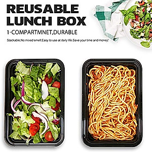 AIFUSI 50 Pack Meal Prep Container, Disposable Lunch Box, Food Storage Washable Containers with Lids, Reusable Plastic Bento Box Microwave/Dishwasher/Freezer Safe (750ML/ 26 OZ)