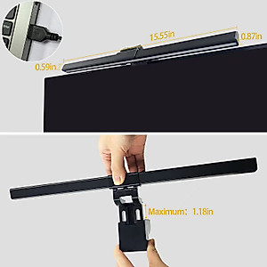 Monitor Light Bar, Monitor Lights USB Powered LED Computer Light, 3 Switchable Light Modes, Dimmable Monitor Lamp, Computer Monitor Light for Desk/Office/Home, Black