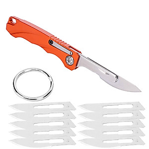 YUANJS Folding Knife,Mini Folding Knife with Blades Replacement Portable Pocket Key Knife for Outdoor Camping