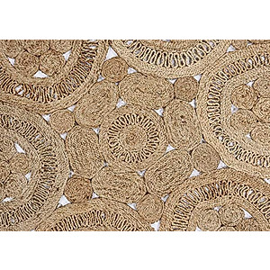 LR Resources Jute LR12031-NAT40RD Natural Round X 4 ft Indoor Area Rug, 4' x 4'