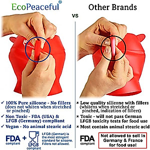 EcoPeaceful Silicone Microwave Popcorn Popper Collapsible Bowl - 100% Pure Silicone - LFGB Food Grade - No Fillers, BPA-free, Vegan, Reusable, Plastic-free, Eco-Friendly