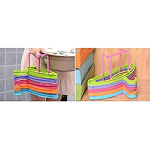 GOMYIE 1Pcs Plastic Organizer Clothes Hanger Holder Stacker Storage Rack Home Storage Organizer Tion Hangers(White)