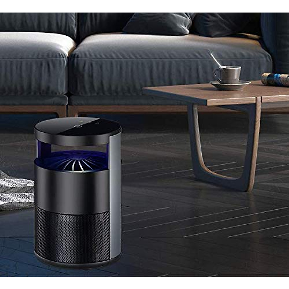 Indoor Insect Trap - Catcher & Killer for Gnat, Mosquito, Fruit Flies - Catch Insects Indoors with Suction and Light - Non-Zapper (Black)