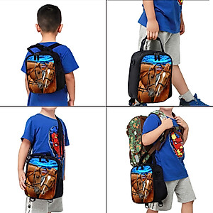 7-mi Kids Lunch Bag Reusable 3D Design Snack Shoulder Bags with Zipper Online Insulated Thermal Girls Boys Lunch Tote Bags Cooler Box for Picnic(Horse)