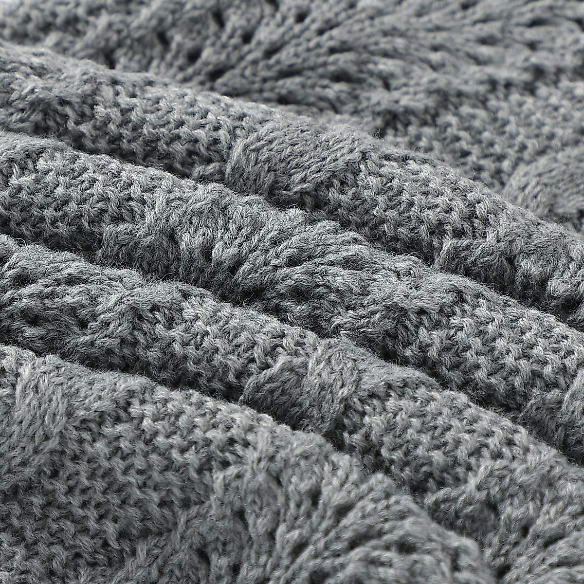 Hadetoto Baby Blanket Soft Knit Swaddle Receiving Blankets Crochet Cosy Warm Cellular Blanket Baby for Newborn Boy and Girl (Grey718)