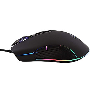 FIRSTMEMORY USB C Mouse Type C Ergonomic Wired Mouse RGB Gaming Mouse Optical Mice with Adjustable DPI 800/1600/2400/3200 Compatible with Notebook, PC, Laptop, MacBook and All Type-C Device (Black)