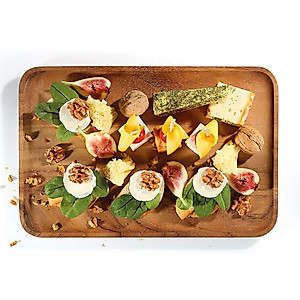 Zassenhaus Acacia Wood Snack Plate, 16.5 x 11 Inch, Natural