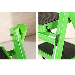 PENGJIE Folding Ladder Step Stool Ladder Stool 3 Step Folding Aluminum Heavy Duty Steel Portable Anti Slip Mat Tread Compact 150 Kg Capacity
