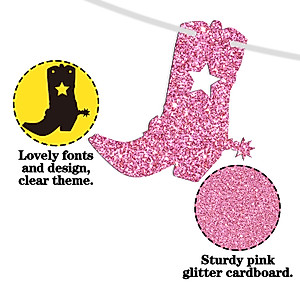 Let's Go Girls Banner, Bridal Shower/Bachelorette/Bride to Be Decorations, Western Cowgirl Bridal Shower Party Decorations Supplies, Pink Glitter