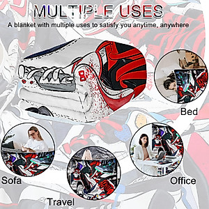 EISKBC Basketball Shoes Blanket for Boys, Sneaker Gift Blanket for Son Kids, Soft Cozy Warm Flannel Fleece Blanket, Decorative for Sofa Couch Chair Bed Living Room 60x50inch