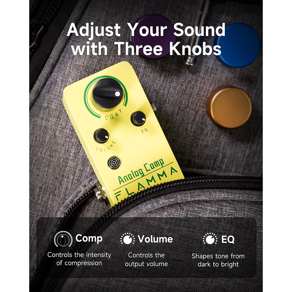 FLAMMA FC21 Compressor Pedal Electric Guitar Effects Pedal Classic Optical Compressing Effect True Bypass