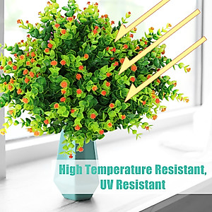 Edvision 9 Bundles Artificial Flowers, Outdoor UV Resistant Fake Flowers No Fade Artificial Plants for Indoor Outside Hanging Planter Window Box Garden Porch Patio Yard Home Wedding Decor (Orange)