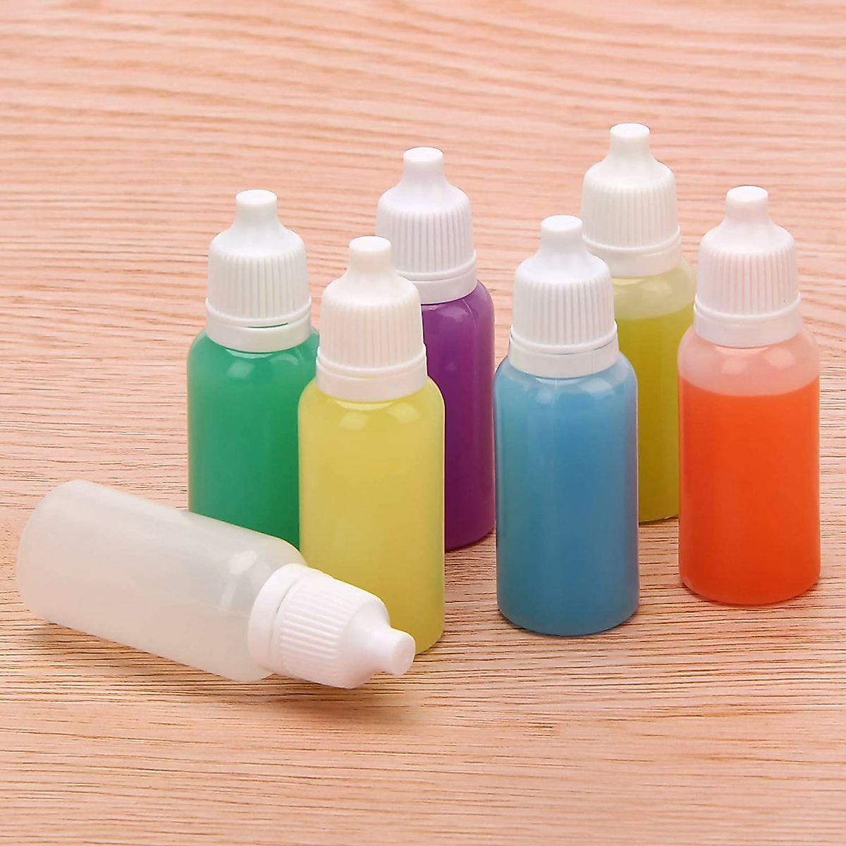 Bettomshin 50Pcs 20ml PE Plastic Squeezable Eye Liquid Dropper Bottles Thin Mouth Lab Reagent Bottle Liquid Sample Seal Sample Storage Translucent Bottle with Blue Cap