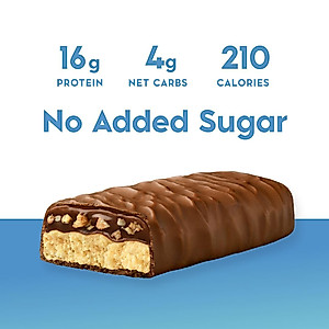 Nick's Protein Bars Crispy Nougat | 16g protein | 210 calories | Low Carb Keto Friendly Snacks No Added Sugar (Multipack 12 bars x 50g)