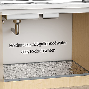 Under Sink Mat for 36" Cabinet, Holds Over 3.3 Gallons, Silicone Waterproof Mat, Under Sink Liner Sink Cabinet Protector for Water Drips, Leaks, Spills Gray 35x22.5 inch
