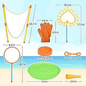 FUN LITTLE TOYS 10Packs Giant Bubble Wands Set with 17oz Bubble Solution, Catchable Big Bubble Wands with Tray Bulk for Kids Adults, Funny Bubble Maker for Summer Outdoor Activity, Easter Party Favors