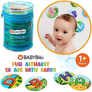Floating Animals & Alphabet Flash Cards for Bathtub - Preschool Learning Toddler Flash Cards - Educational Bath Toys for 18 Months+ (Set of 26)
