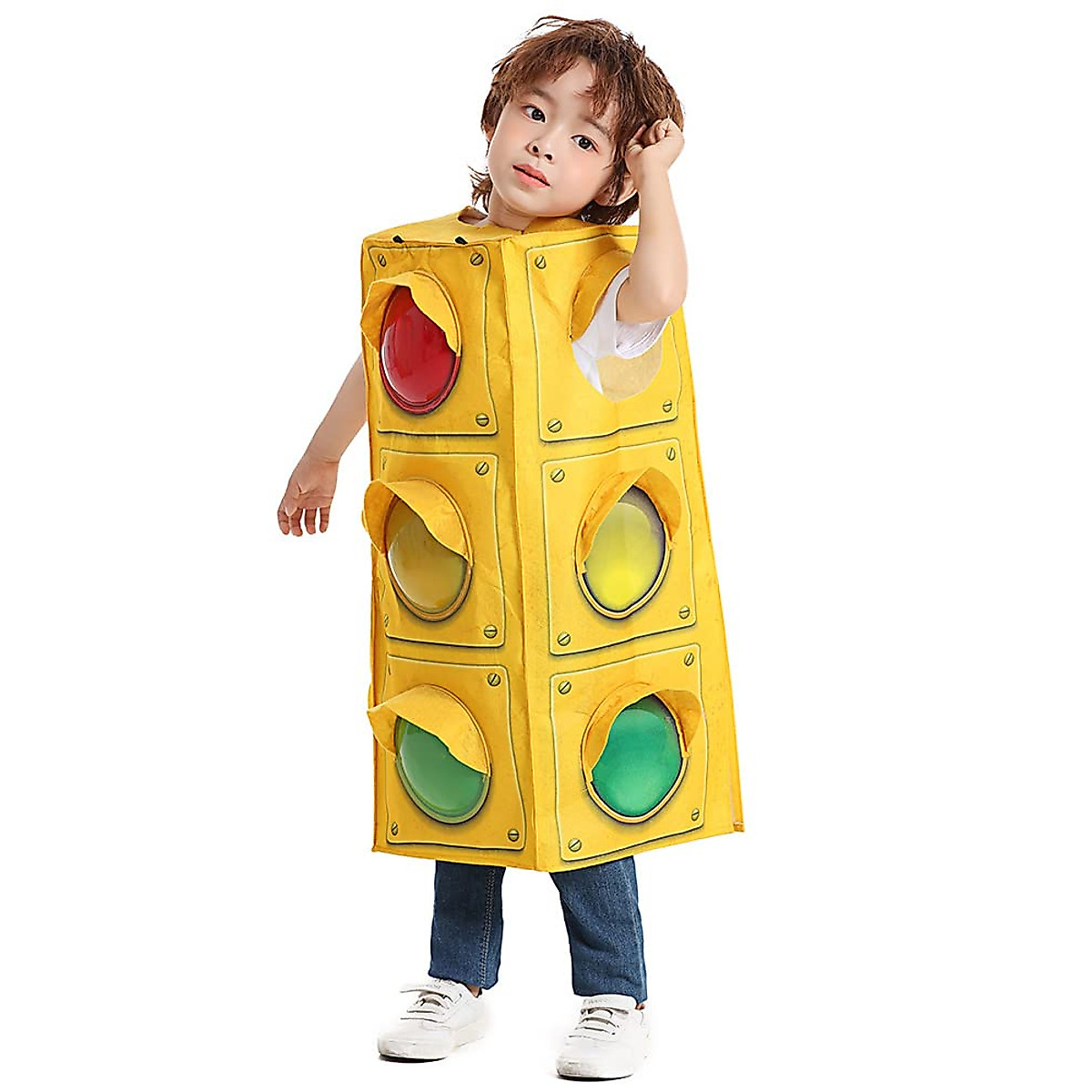 Seasons 3D Traffic Light Costume for Child 5-7 Years, Stop Light Lamp