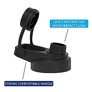 MIRA 24 oz Stainless Steel Water Bottle - Hydro Vacuum Insulated Metal Thermos Flask Keeps Cold for 24 Hours, Hot for 12 Hours - BPA-Free Spout Lid Cap - Black