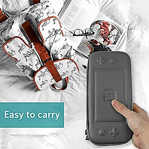 CoBak Carrying Case for Nintendo Switch Lite - with 1 Screen Protector, 1 Grip Case and 4 Thumb Grip Caps, Ultra Slim Premium EVA Travel Pouch Protective Cover, 8 Game Cartridges, Gray