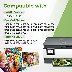 Ubinki 65XL Ink Cartridge Black Color Combo for HP Ink 65 XL Remanufactured HP65 for Printers Envy 5055 5000 5052 5014 5010 DeskJet 3755 3700 3752 2600 2622 2652 2655 2624 2640 (Black Tricolor 2-Pack)