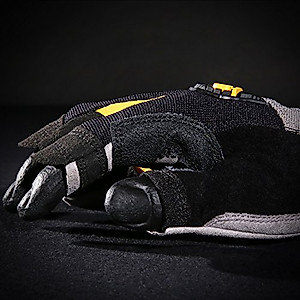 Ironclad Framer; Carpenter Work Gloves, Open Finger Dexterity, Performance Fit, Durable, Machine Washable, (1 Pair), FUG-04-L,Grey/Black